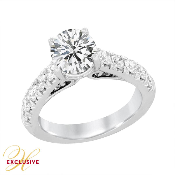 WHITE GOLD CATHEDRAL ENGAGEMENT RING SETTING, .91 CT TW - Howard's ...