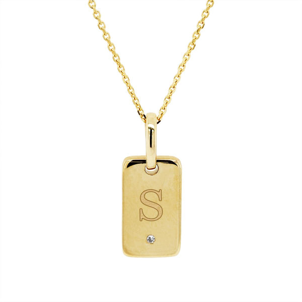 YELLOW GOLD S INITIAL PENDANT NECKLACE - Howard's Jewelry Center