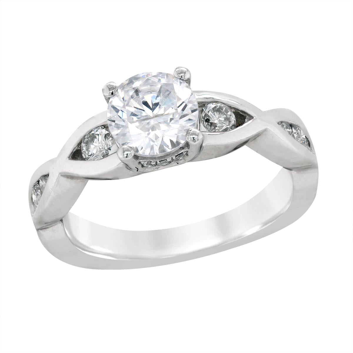 PLATINUM ENGAGEMENT RING SETTING WITH SCALLOPED SHANK, .45 CT TW ...